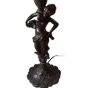 Other | Beautiful Greek Goddess Lamp Dark Brown Resin | Poshmark